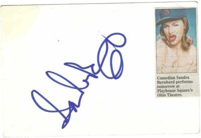 Sandra Bernhard Signed Index Card / Autographed IN PERSON | eBay