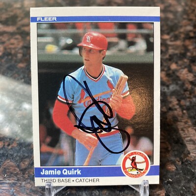 1984 Fleer Jamie Quirk #332 St Louis Cardinals Signed Autographed ...