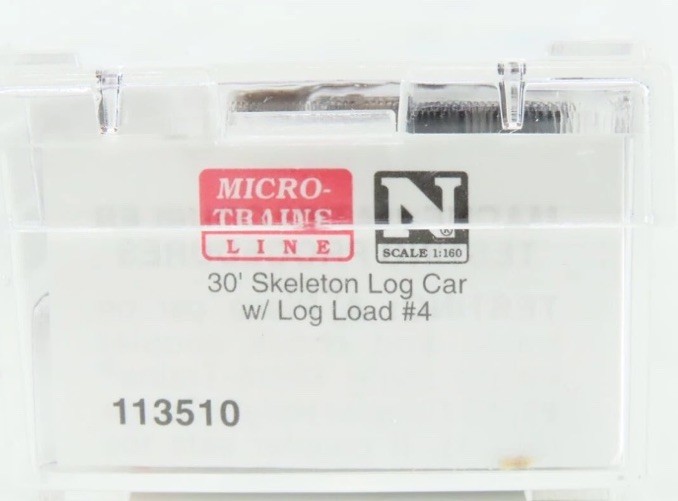 N Scale Micro-Trains MTL 113510 Unlettered 30' Skeleton Log Car #4 w ...