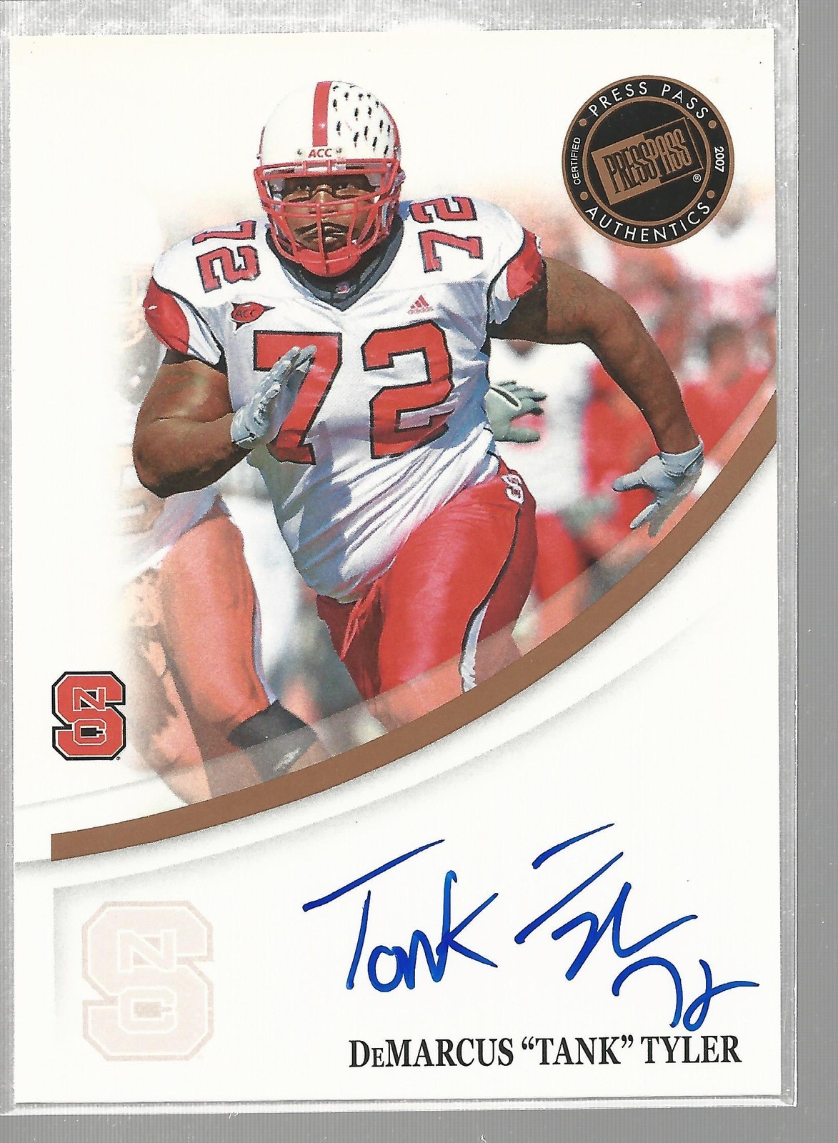 2007 Press Pass Autographs Bronze #64 DeMarcus Tank Tyler | eBay