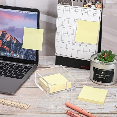 Acrylic Sticky Note Holder 3.94 x 3.94 Clear Acrylic Notepad Holder ...