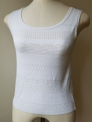 STRIPE by Rayure Paris Soft White Round Neck Sleeveless Stretch Top 5 ...