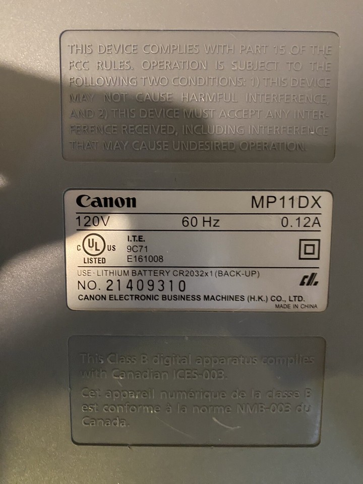 Canon MP11DX Printing 12 Digit Calculator w/ Clock & Calendar | eBay