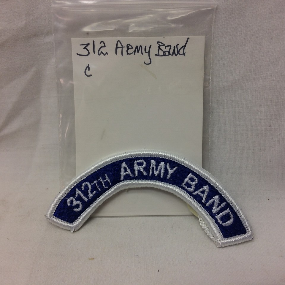 Vintage Military Arc Tab Patch 312th Army Band White Border Variant 312 ...