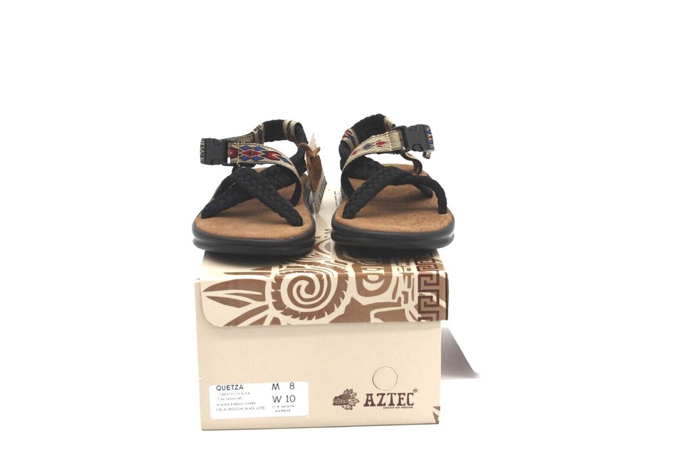 UNISEX SANDAL CHUBASCO QUETZA ORIGINAL BLACK AZTEC NYLON BLACK COFFEE ...