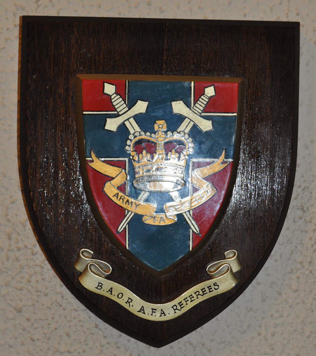 BAOR Army Football Association Referees mess wall plaque shield British ...