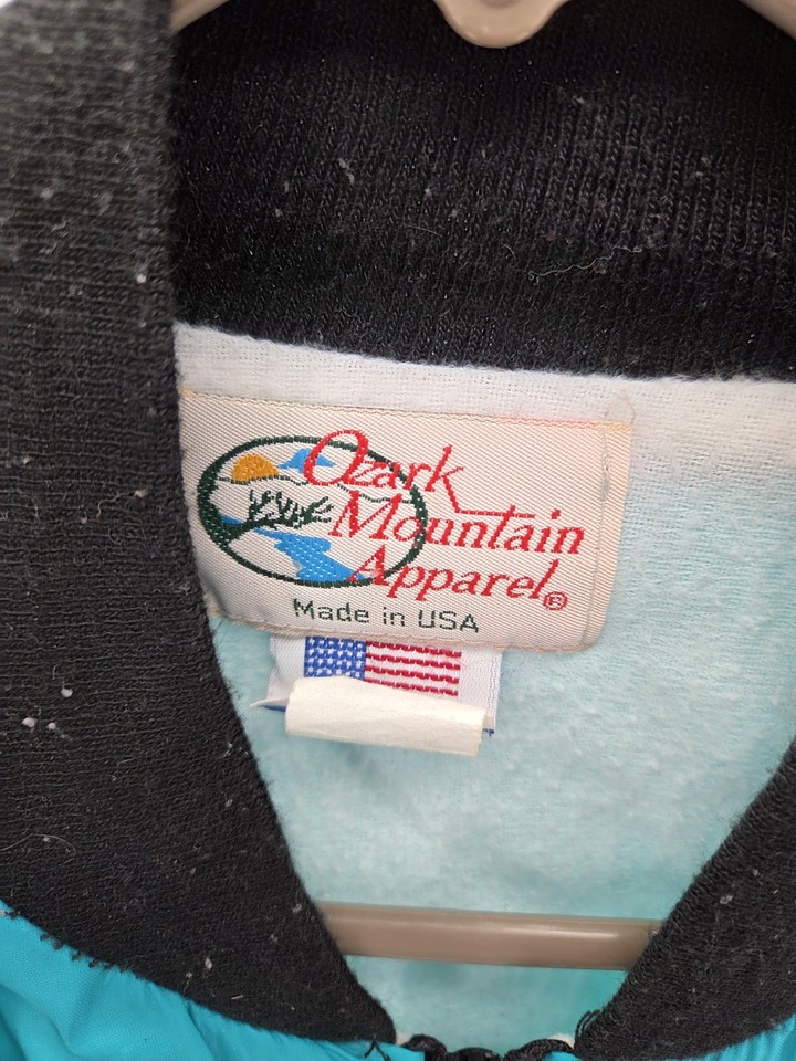 Vintage Ozark Mountain Apparel Aztec Style Teal Blue NO HOOD Jacket ...