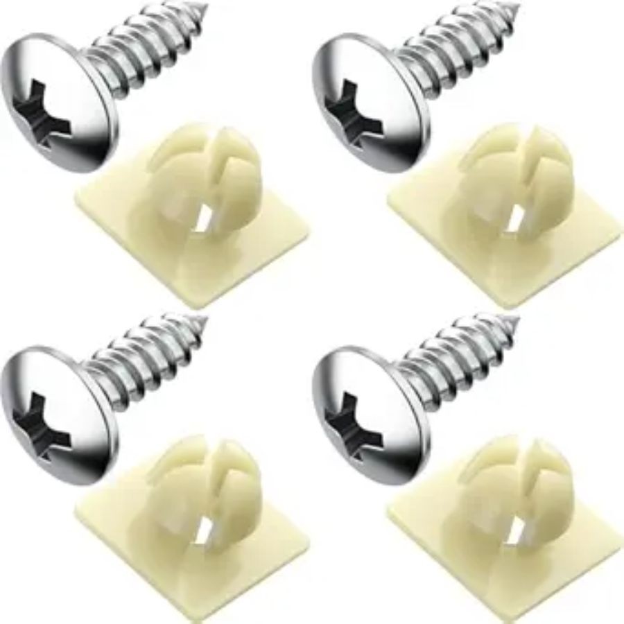 License Plate Screws with Nylon Inserts - Stainless Steel Rust Proof ...