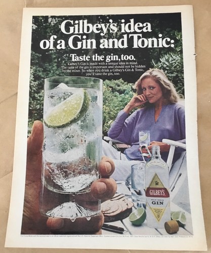 Gilbey's gin ad 1981 original vintage print 1980s retro liquor model ...