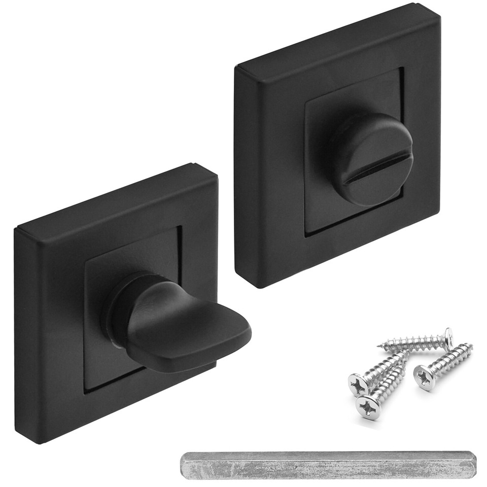 Matt Black Quality Internal Door Handles Lever On Square Rose | eBay UK