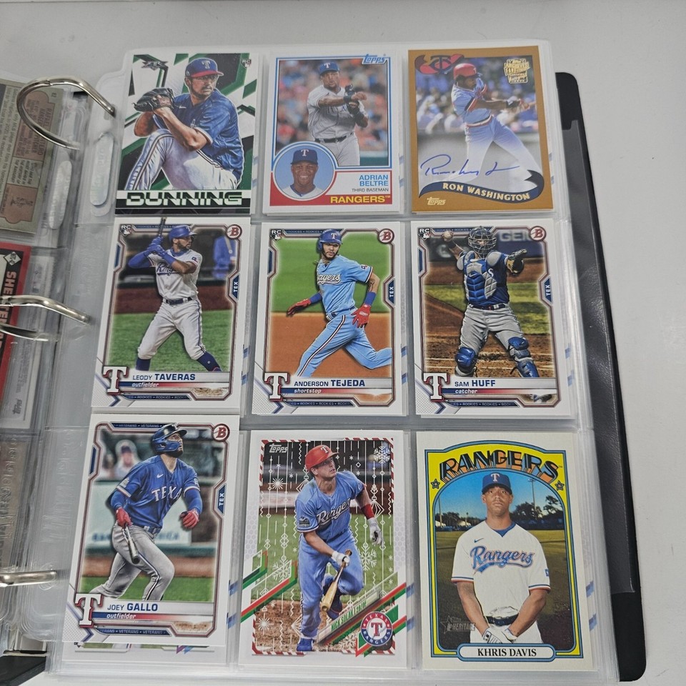 Texas Rangers Baseball Card Collection In Binder 54 Sleeves of Cards | eBay