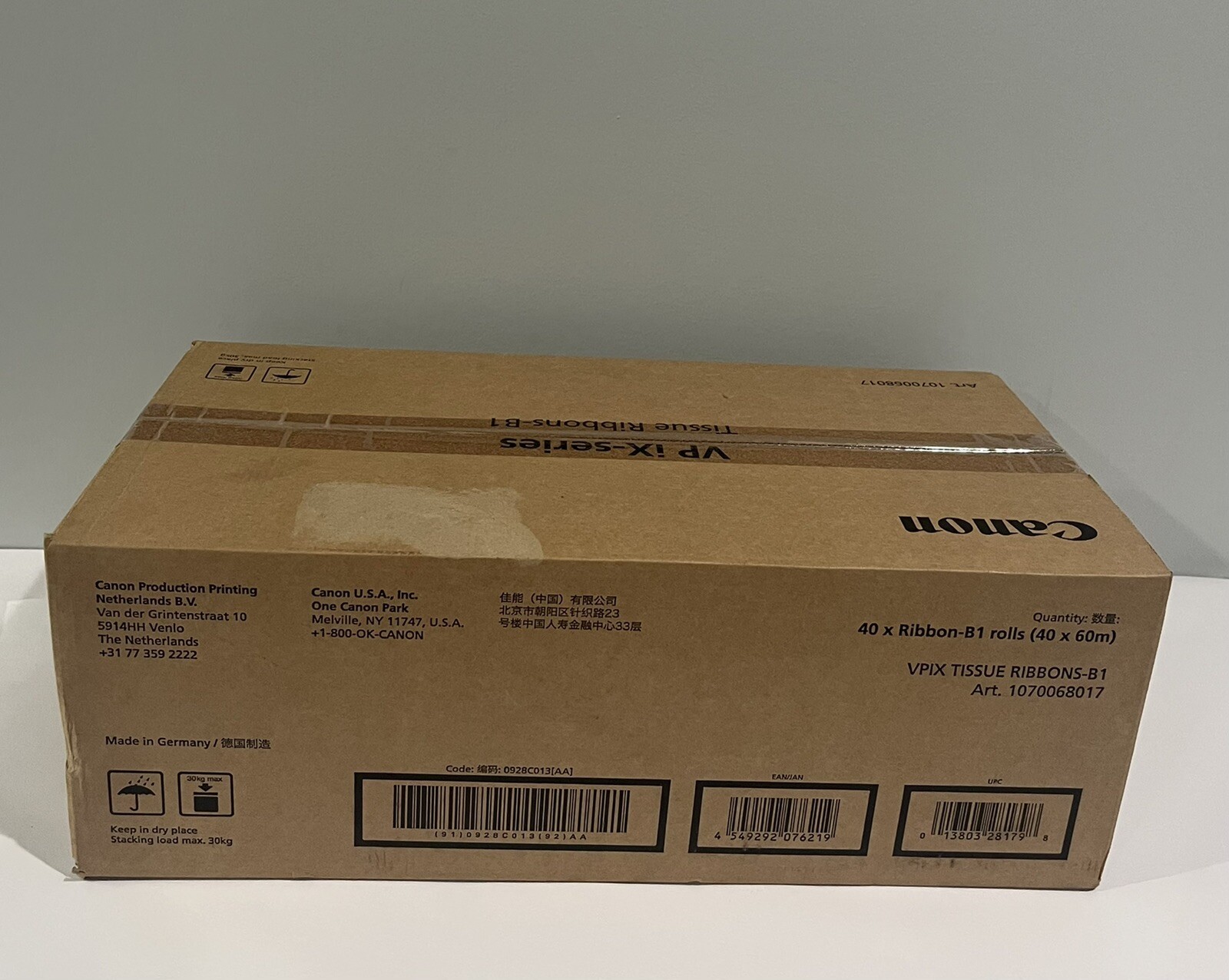 Canon 1070068017 Genuine VP iX series Tissue Ribbons-B1 40X Rolls (40 X ...