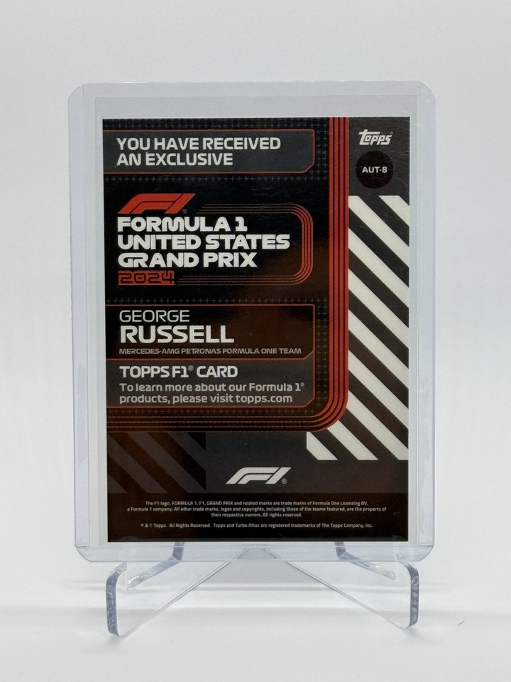 TOPPS F1 Formula 1 US Grand Prix COTA 2024 George Russell AUT-8 - rare ...