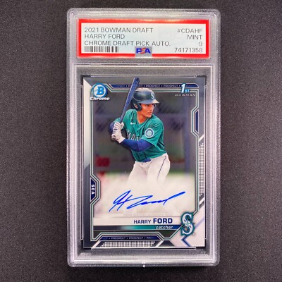 2021 Bowman Draft Harry Ford 1st Chrome Auto PSA 9 MINT Mariners ...