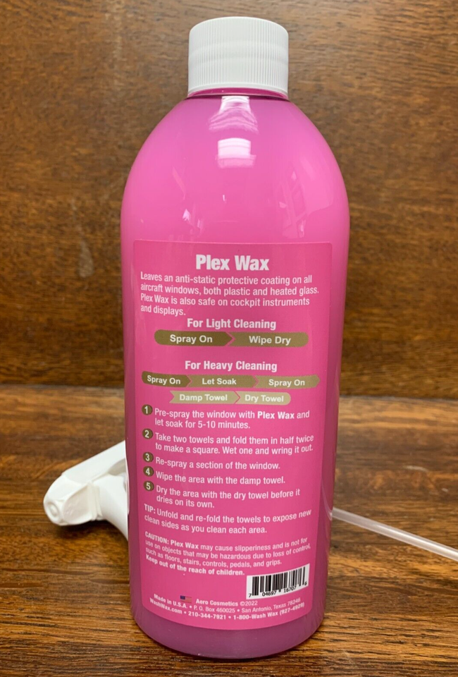 Aero Cosmetics, Plex Wax - Aircraft Window Cleaner/Protector, 16oz ...