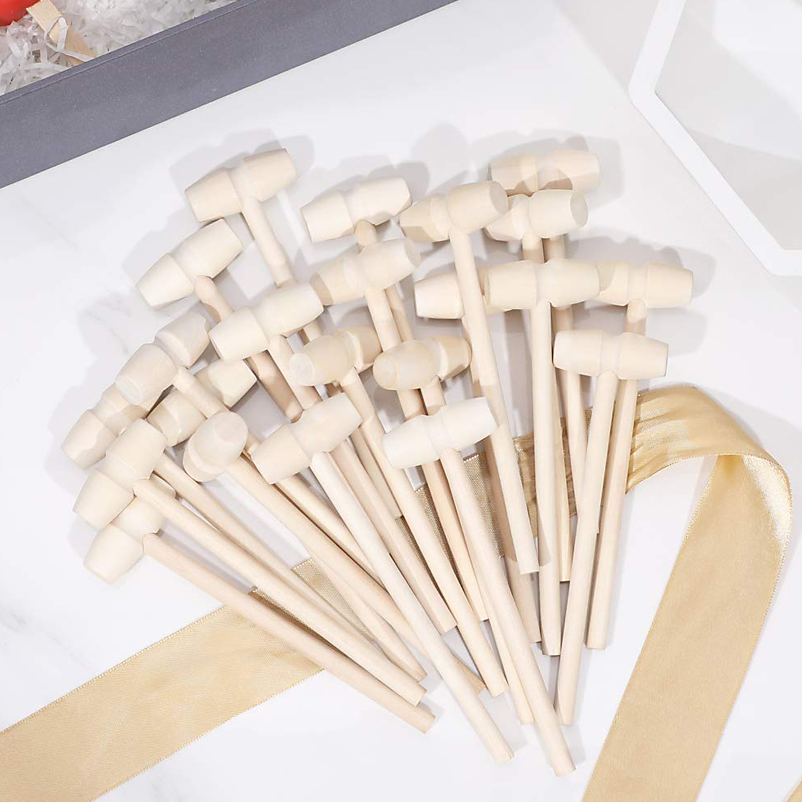 20Pcs Mallets Mini Double Faces Wood Chocolate Smashing Hammers for ...