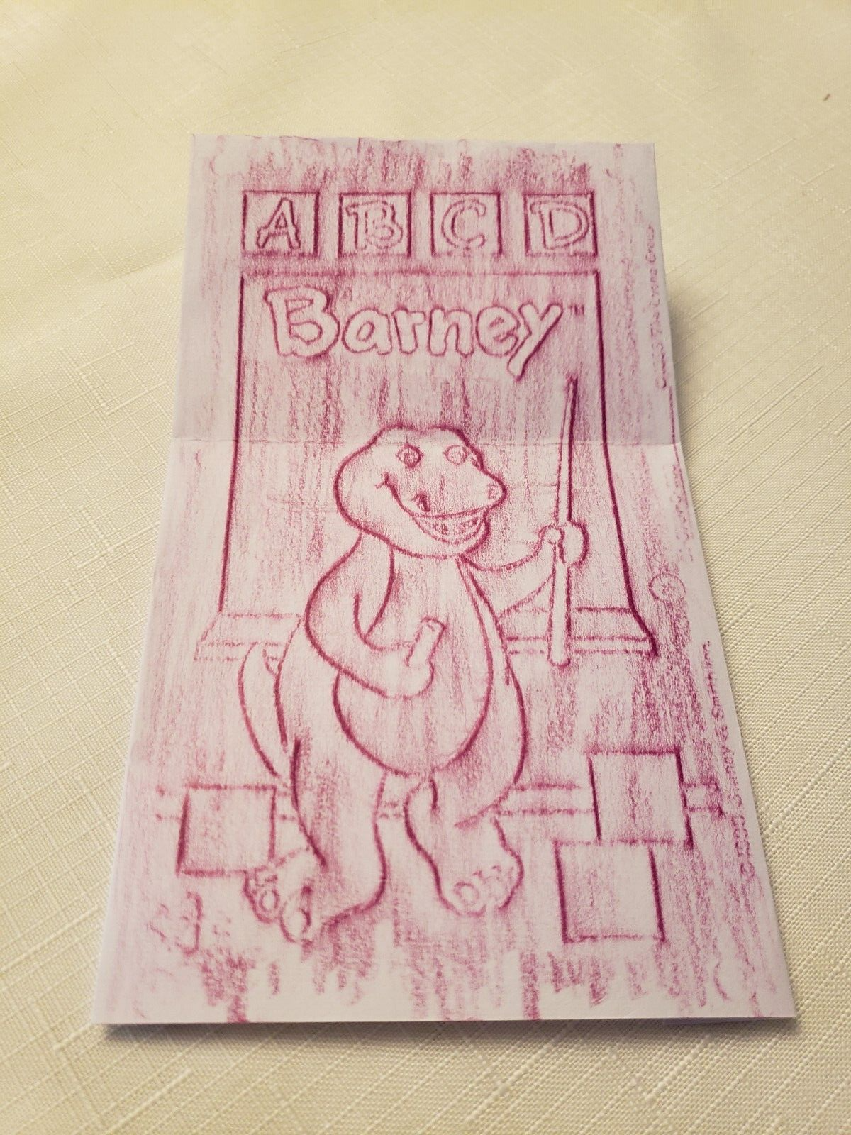 BARNEY SHAPES & COLORS RUBBING ART KIT 1993 Vintage & Green stencils | eBay