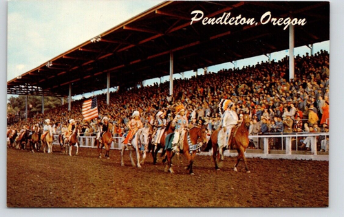 POSTCARD INDIANS IN PENDLETON ROUNDUP AREAN PENDLETON OREGON | eBay
