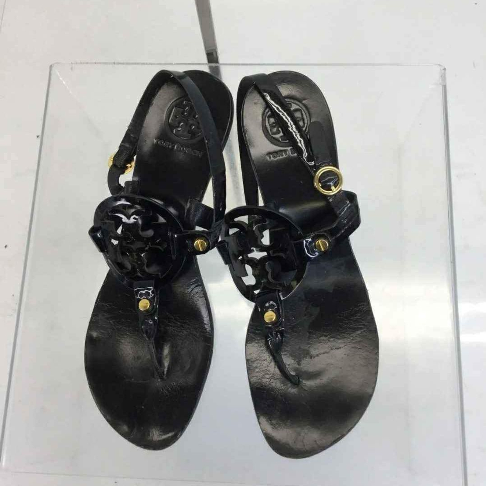 Tory Burch Holly Designer Black Laser Cut Logo Kitten… - Gem