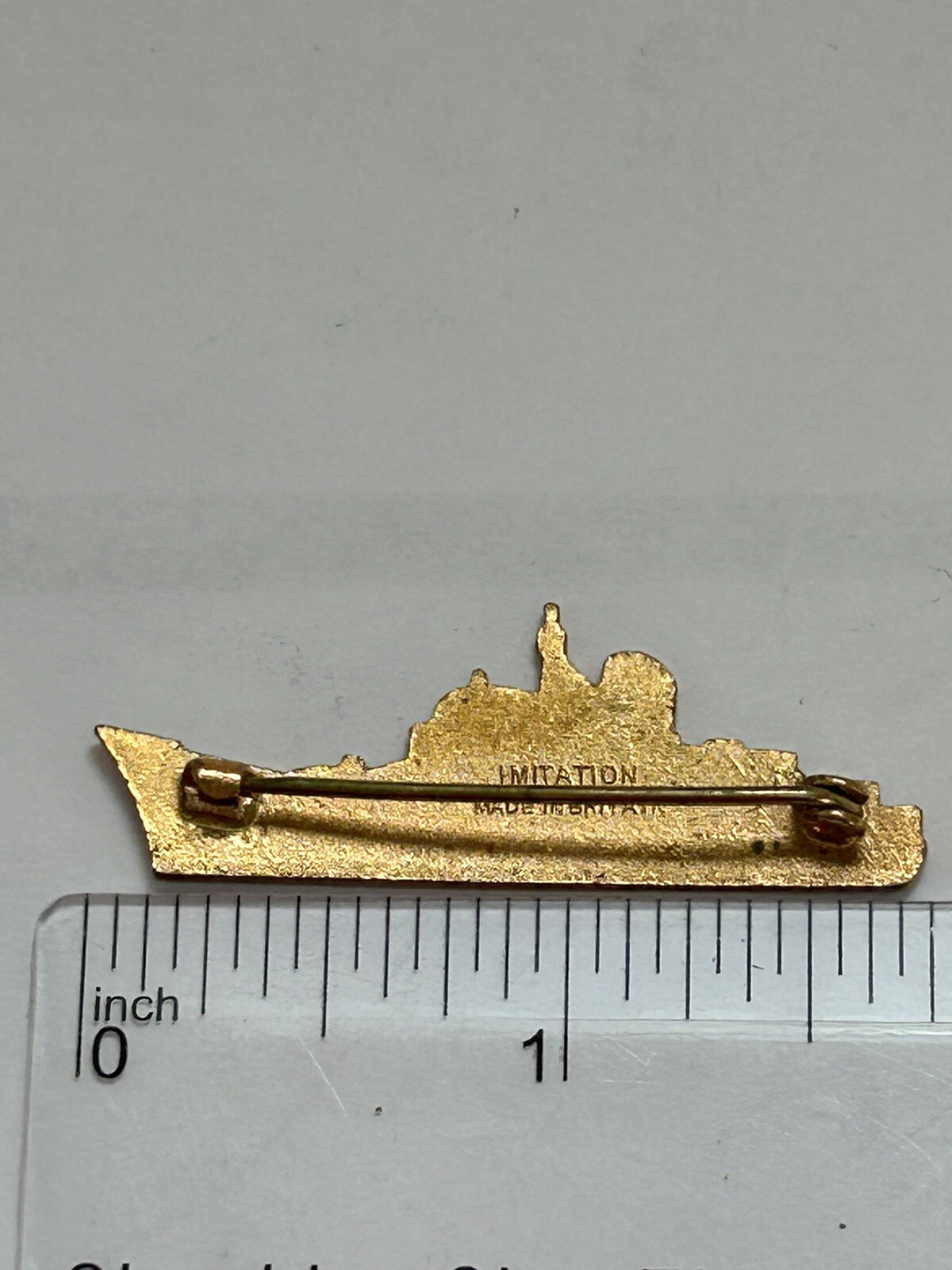 Broche revers émaillée souvenir RMS IVNIA Cunard Ocean liner vintage ...