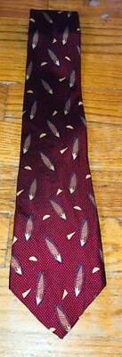 Guy Laroche Silk Mens Novelty Neck Tie Necktie Red Corn Abstract ...