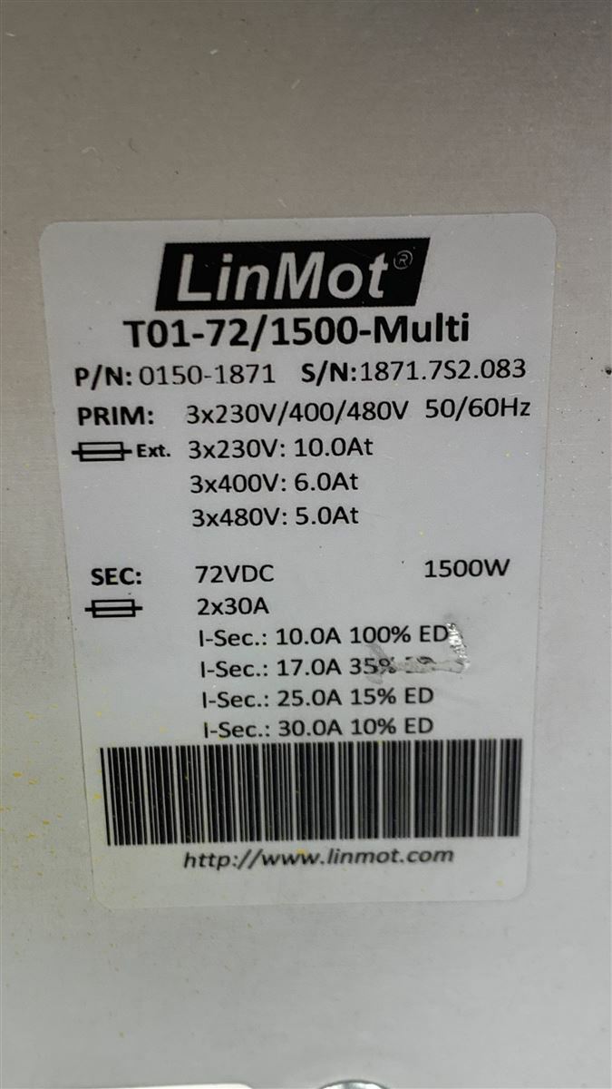 LinMot T01-72/1500-MULTI 0150-1871 Multi Servo Driver 1500W for sale ...