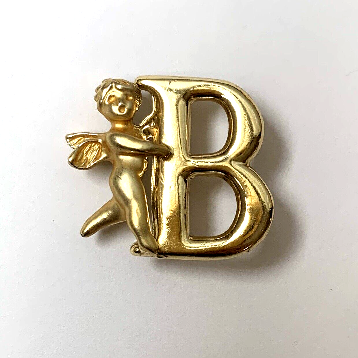 Letter B Lapel Pin Lot Initial Monogram Cherub Angel L Razza Gold Tone ...