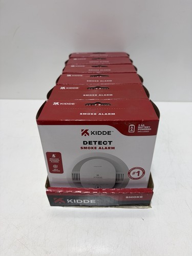 Lot Of (6) Kidde 5" Smoke Detector Alarm White AA Battery Powered 20SDR ...