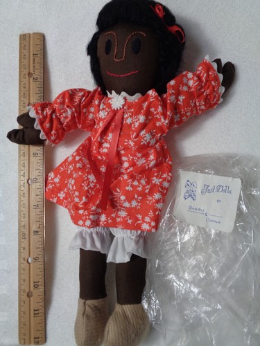VTG BLACK AMERICANA CLOTH RAG DOLL 11” TALL Calico JUST DOLLS | eBay