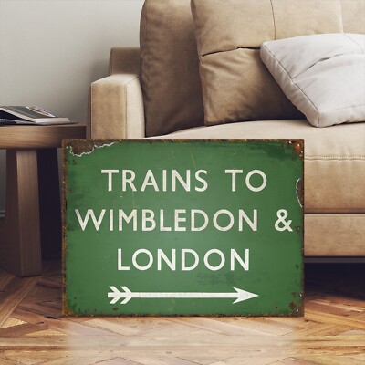 Vintage Style English Railway Wimbledon Train Station Sign | eBay UK