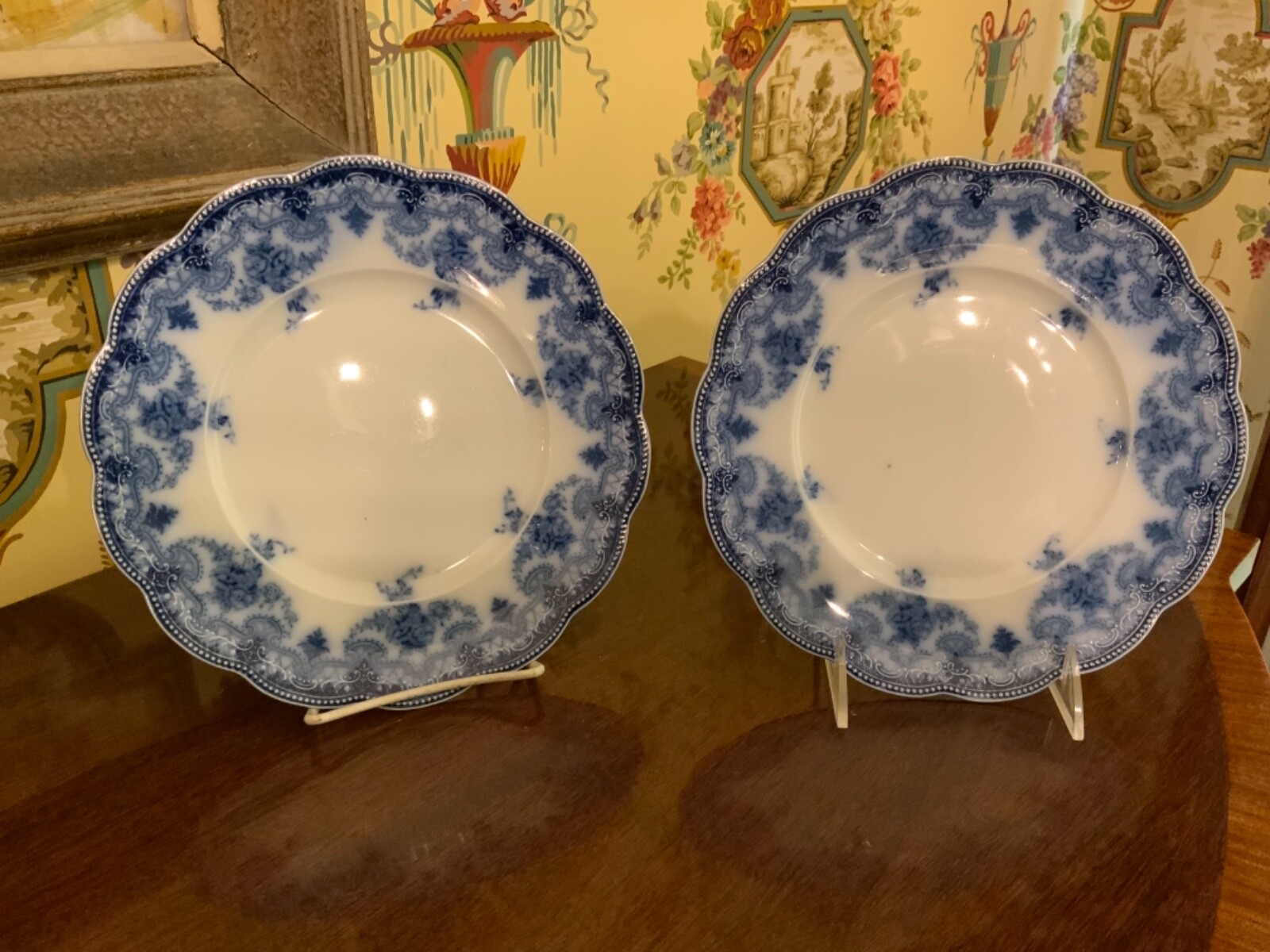 Set of 2 English Blue & White Victorian Porcelain Plates | eBay