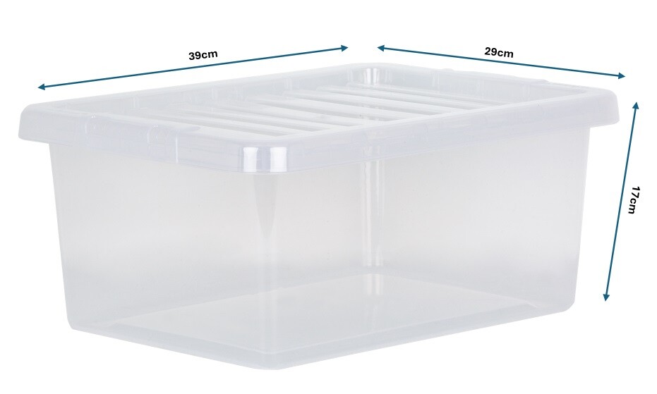 stackable and nestable clear Plastic Storage Boxes with Lids WHAM 4L ...
