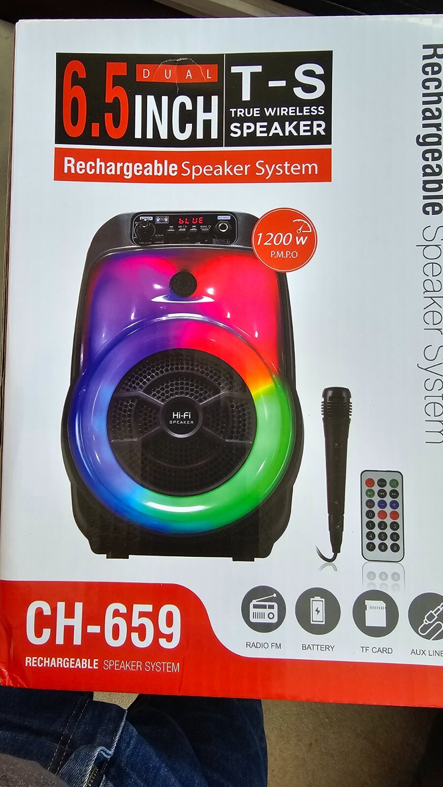 Rechargeable lighted Bluetooth Speaker System with Mic | eBay