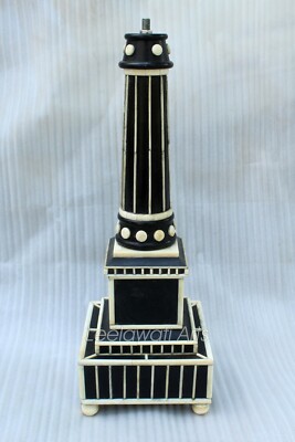 Indian Luxury Wooden Bone Inlay Black Color Light Lamp | eBay