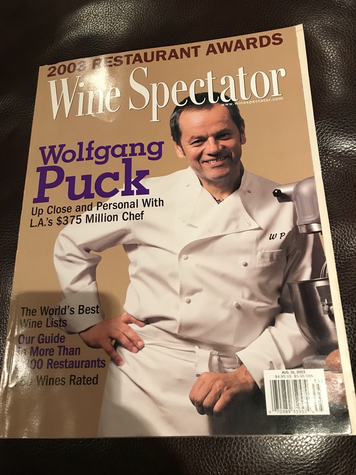 WINE SPECTATOR MAGAZINE- CHEF WOLFGANG PUCK- 2003- GREAT FOR AUTOGRAPHS ...