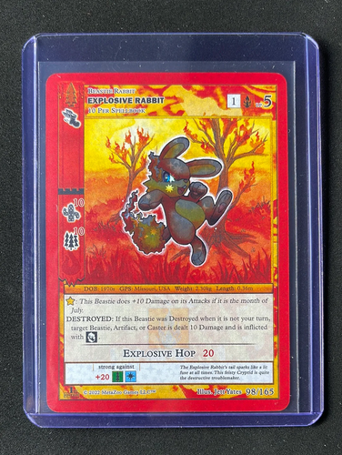 Metazoo TCG Wilderness 1st Edition Explosive Rabbit Reverse Holo 98/165 ...