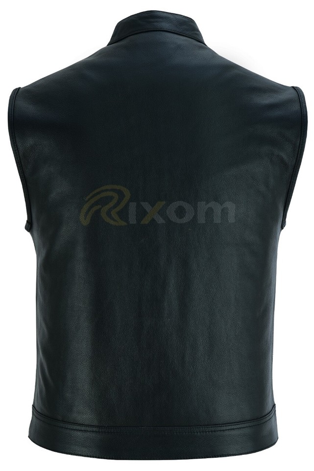 Biker Leather Waistcoat Men's Cut Motorcycle Black Various Club Bikers ...