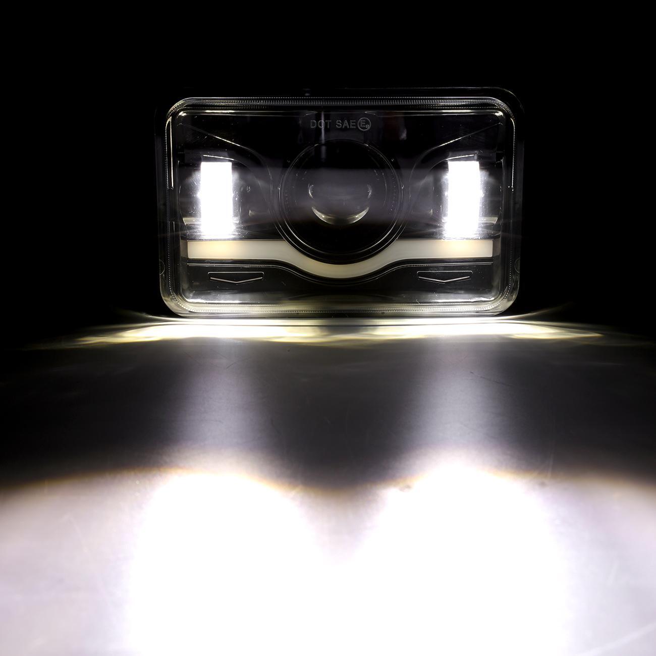 4pcs 4x6" LED Headlight Hi-Lo Lamp For Toyota Landcruiser 60/80 FJ80 ...