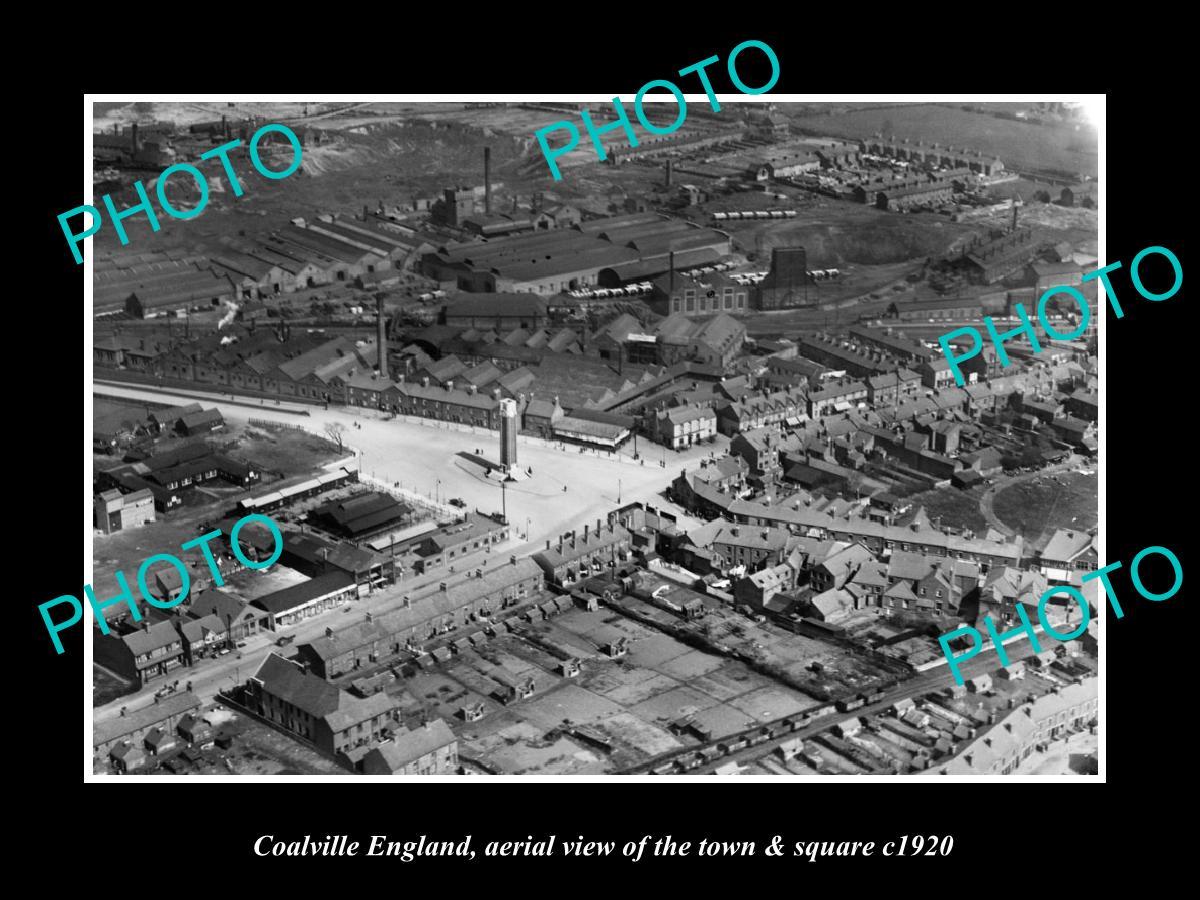 OLD LARGE HISTORIC PHOTO OF COALVILLE ENGLAND VIEW OF THE TOWN & SQUARE ...