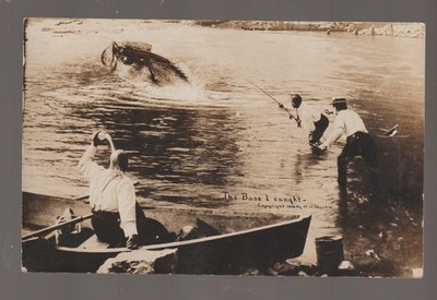 Glencoe MINNESOTA RPPC 1909 GIANT FISH Fishing EXAGGERATION W.H. Martin ...