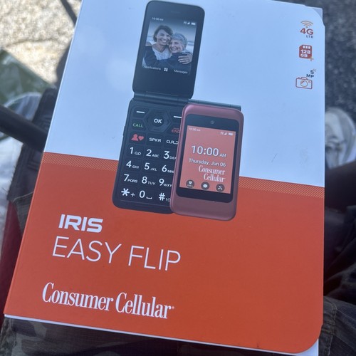 Iris Easy Flip 2.8" 8GB Storage Red Consumer Cellular Prepaid Cellphone | eBay