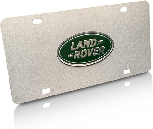 Silver 3D Emblem Luxury SUV License Plate Front Auto Tag for Land Rover ...