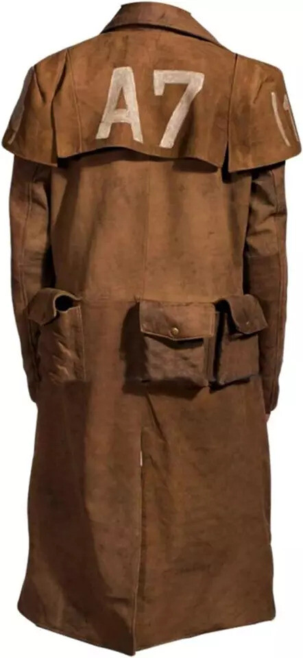 A7 Vegas Fallout NCR Veteran Ranger Armor Duster Brown Suede Leather ...
