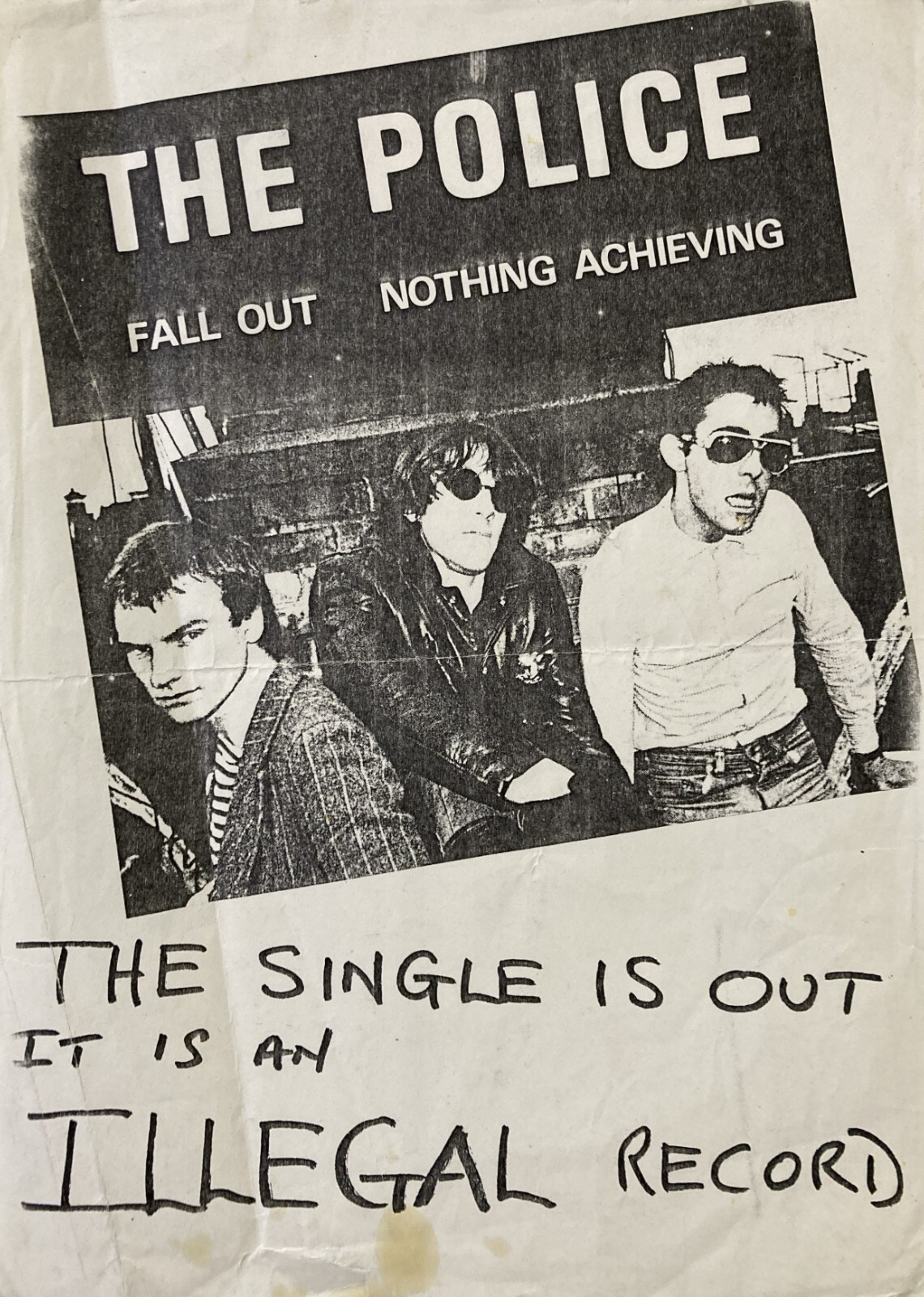 THE POLICE - 'Fall Out' 45 Single Window Poster - New Wave / Punk 10"x6 ...