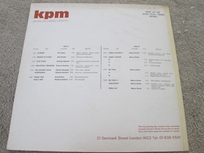 KPM MUSIC RECORDED LIBRARY - KPM LP 28 / 152A-156B BROWN COVER 1970 ...