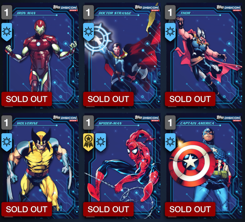 Topps Marvel Collect! 2022 DigiCon Blue Motion RARE SET + AWARD ...