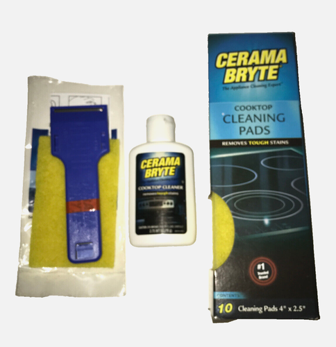 Cerama Bryte Stovetop Cleaner Combo Kit Cooktop Cleaner, Scraper ...
