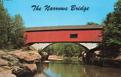 Postcard Narrows Bridge Sugar Creek Turkey Run State Park Indiana | eBay