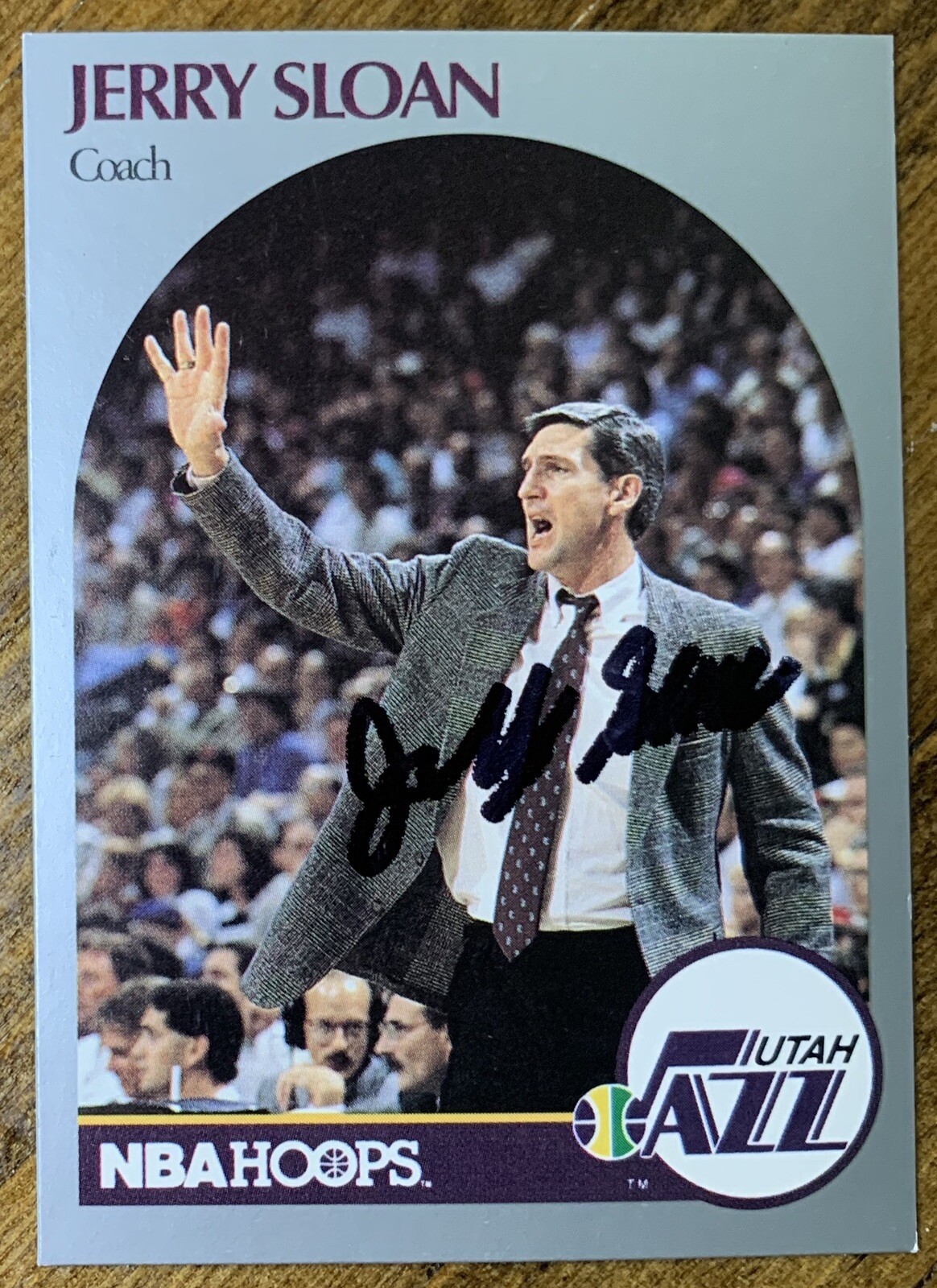 1990 NBA HOOPS COACH JERRY SLOAN UTAH JAZZ SIGNED PSA DNA GUARANTEE ...