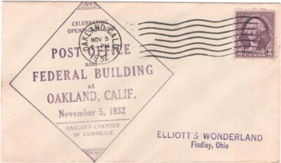 Cacheted cover, Oakland, California, Opening, Post Office & Fed ...